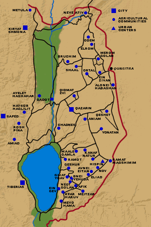 Golan Heights Map Golan Heights Map