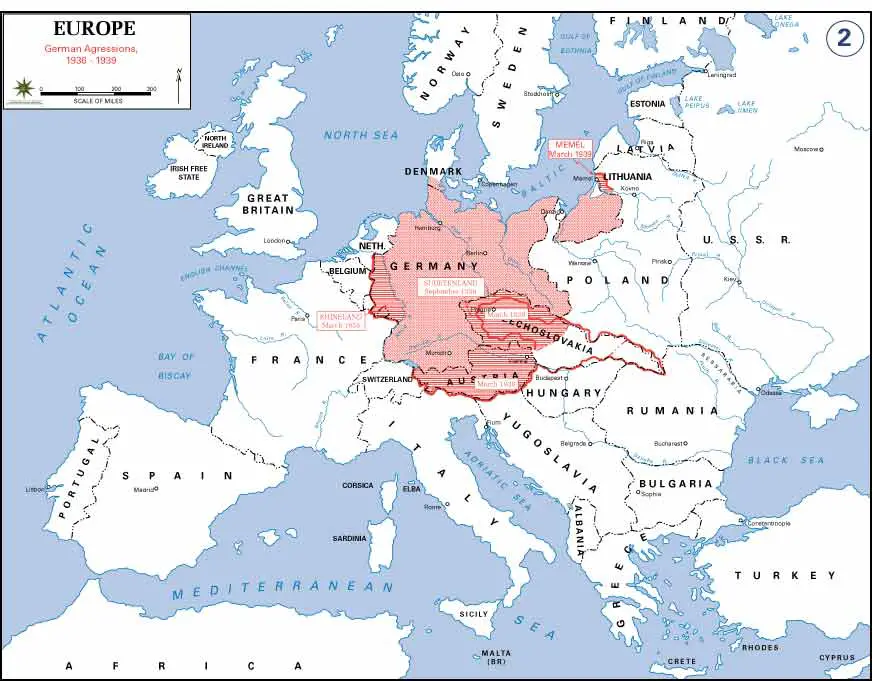Map Of German Expansion 1936 1939 